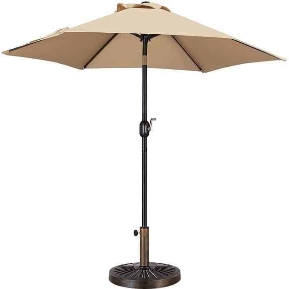 7.5FT Patio Umbrella Outdoor with Heavy Duty Base Included, Table ...