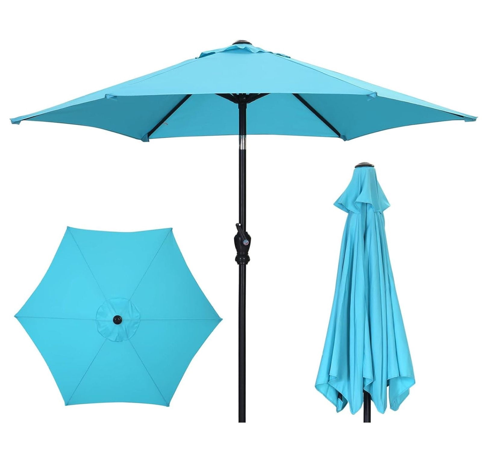 7.5FT Patio Umbrella Outdoor Table Umbrella, Umbrella with Push Button ...