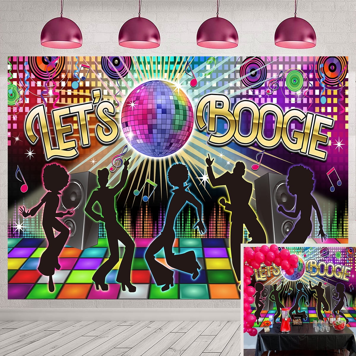 7×5FT Photo Backdrop Disco Backdrop Disco Party Decorations 70's 80's ...