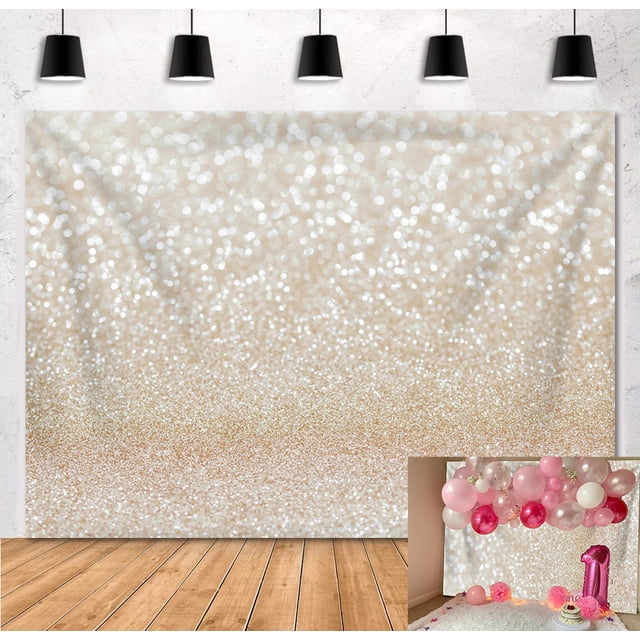 7×5FT Photo Backdrop Ivory Gold Sequin Spot Backdrops Portraits Photo ...