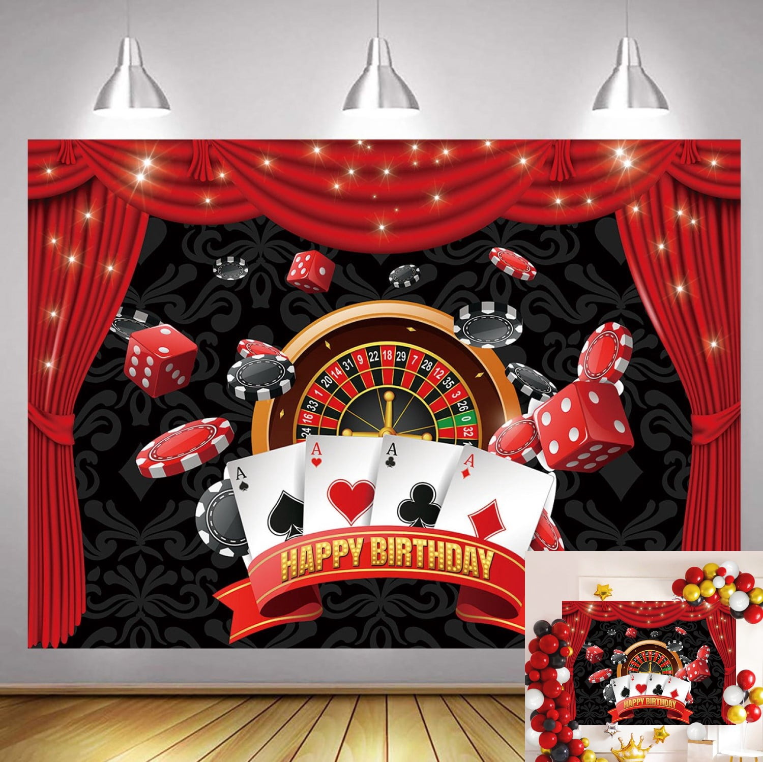 7×5FT Photo Backdrop Las Vegas Casino Birthday Party Background for ...