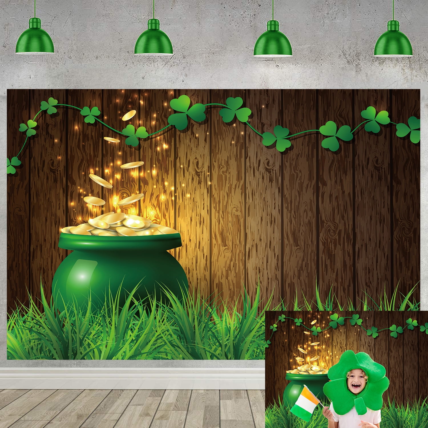 7 5FT Photo Backdrop St.Patrick's Day Backdrop Lucky Shamrock Festival ...