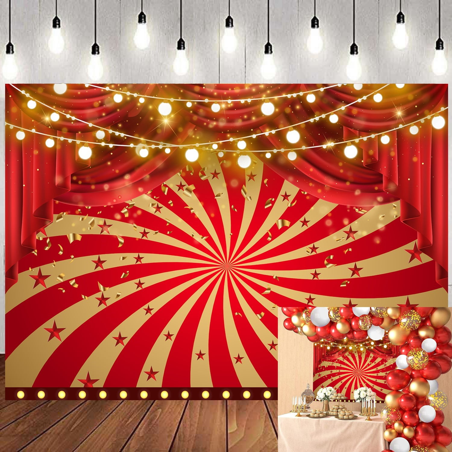 7×5FT Photo Backdrops Red Carnival Backdrop Circus Theme Photography ...