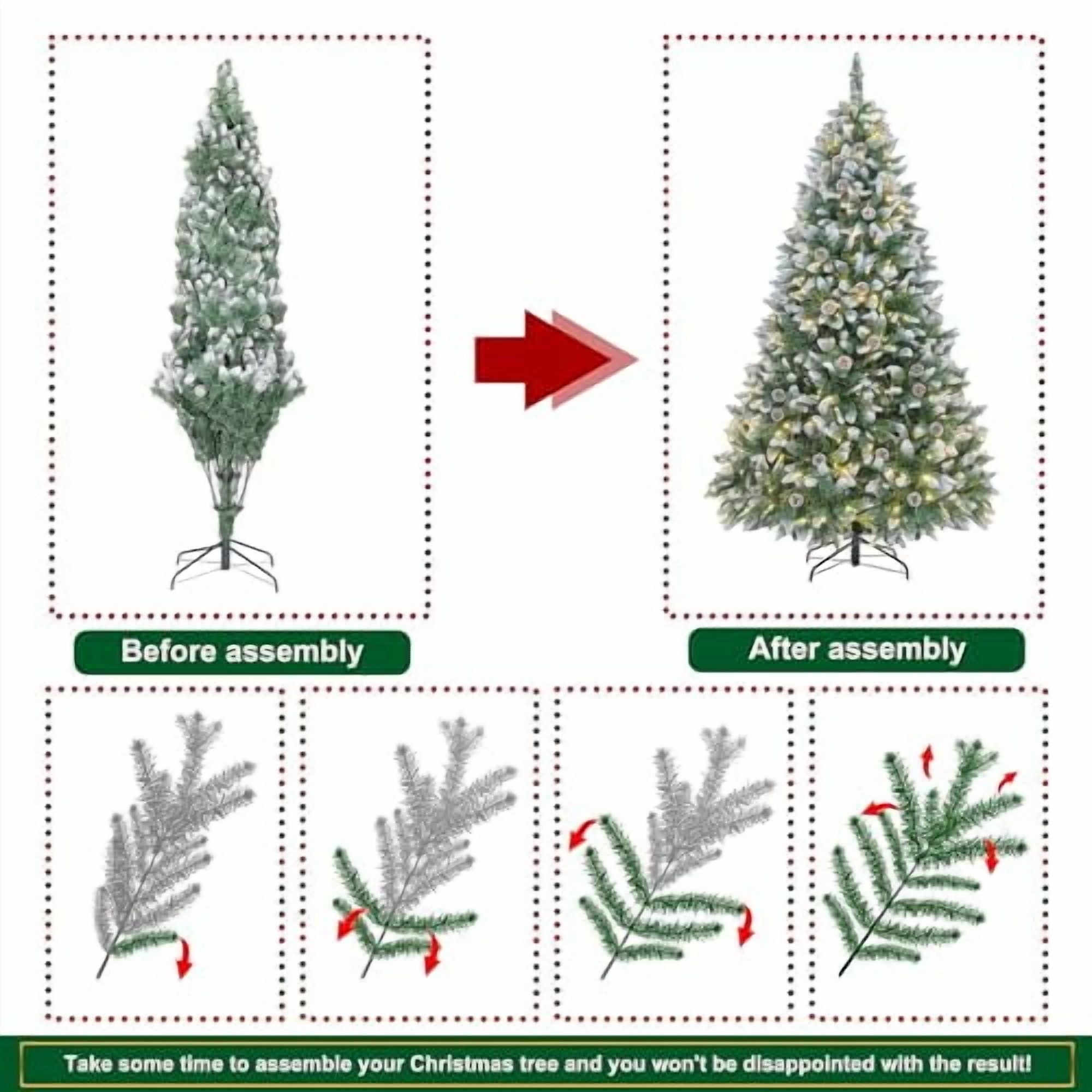 7.5FT Pre-Decorated Holiday Christmas Tree for Home, Office, Party ...