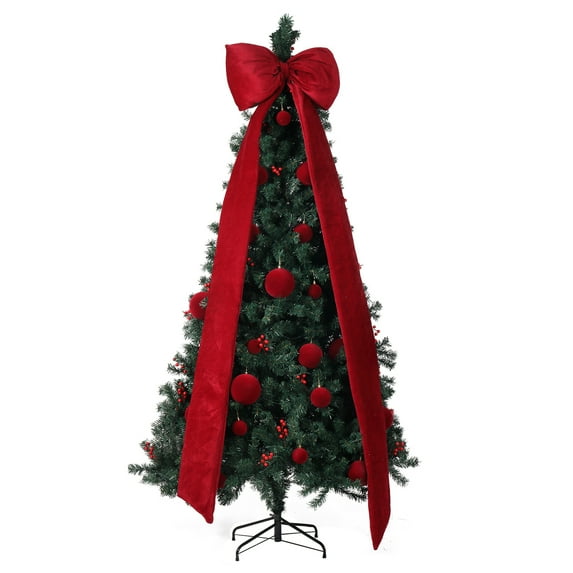 7.5FT Pre-Lit Artificial Christmas Tree, 1600 Branch Tips & 300 Warm ...