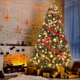 7.5FT Prelit Christmas Tree Artificial Christmas Tree with 8 Mode 450 ...