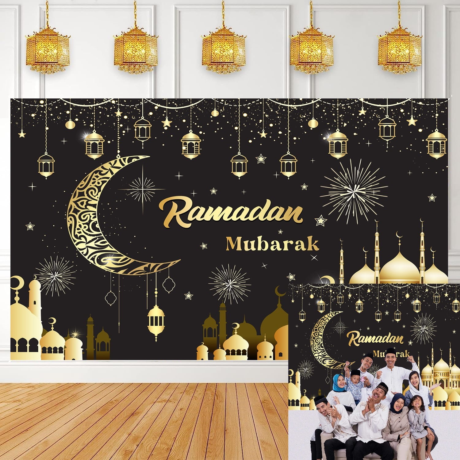 7×5FT Ramadan Mubarak Backdrop Eid Mubarak Ramadan Background for ...