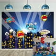 7×5FT Superhero Theme Backdrop Night Scene Comics Style Building ...