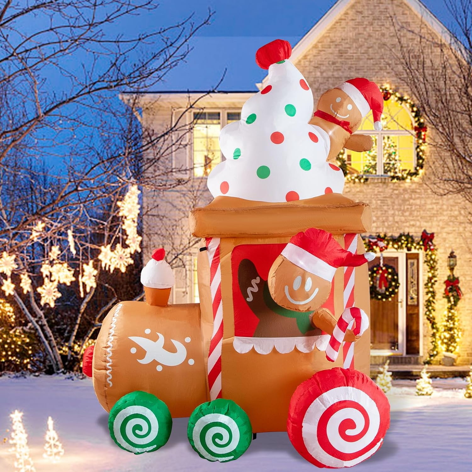 7.5Ft Christmas Train Inflatable - Christmas Inflatable Decorations ...