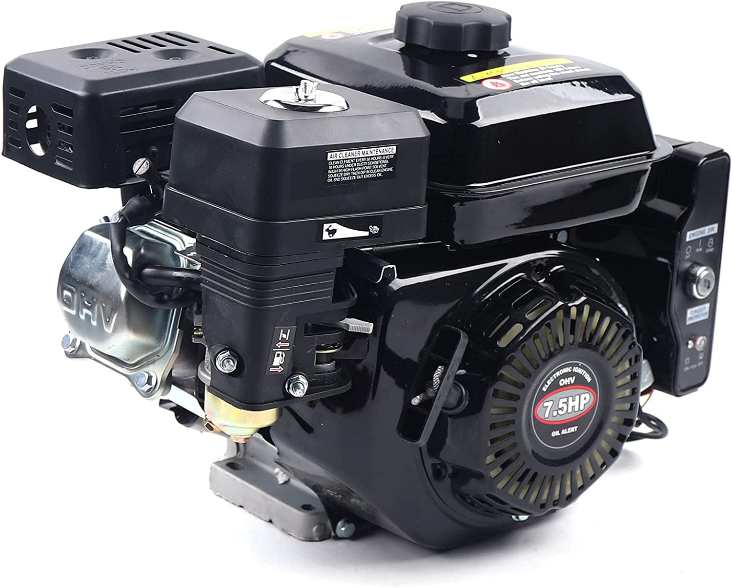7.5HP 4 Stroke Gasoline Engine, 212 CC Air Cooled Electric Start Gas ...