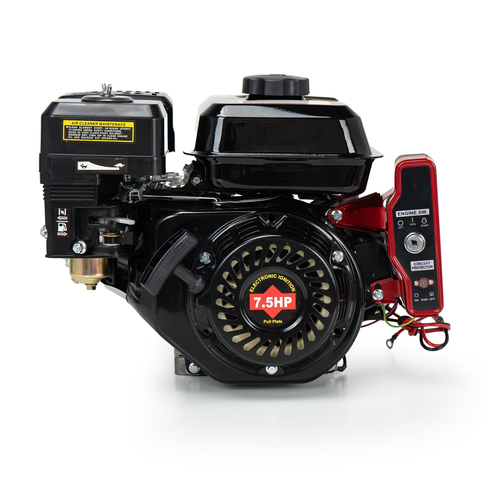 7.5HP Electric Start Horizontal Engine 4-Stroke 212CC Go Kart Gas ...