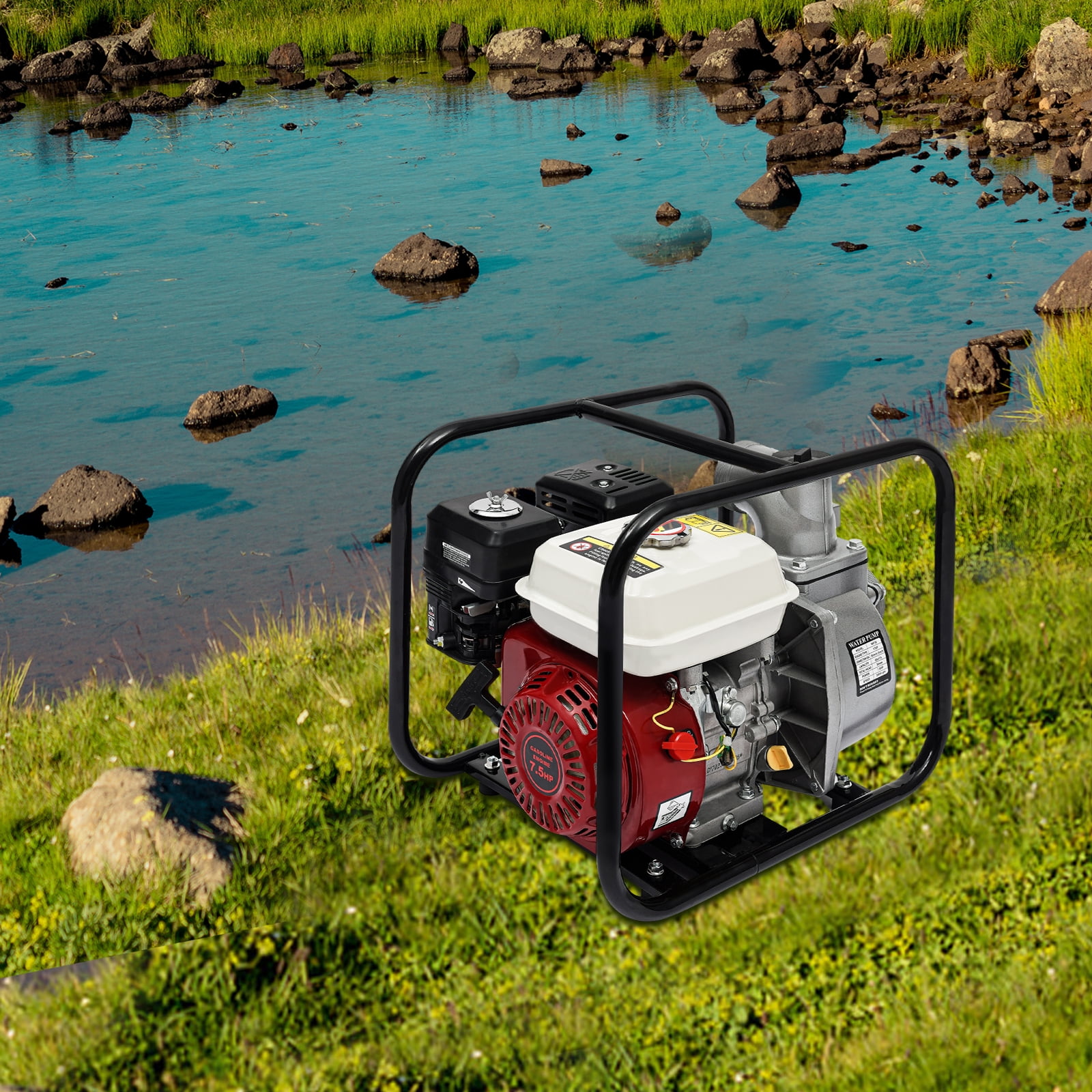 7.5HP Gasoline Water Pump with 60m³/H Flow Rate, 40m Max Head, Recoil ...