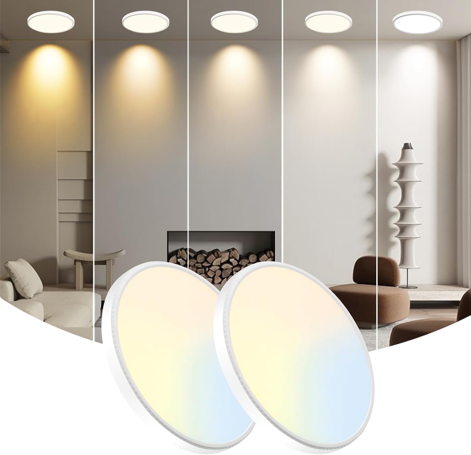 7.5Inch Ceiling Lights, 5 Colors Selectable (3000K/3500K/4500K/5000K ...