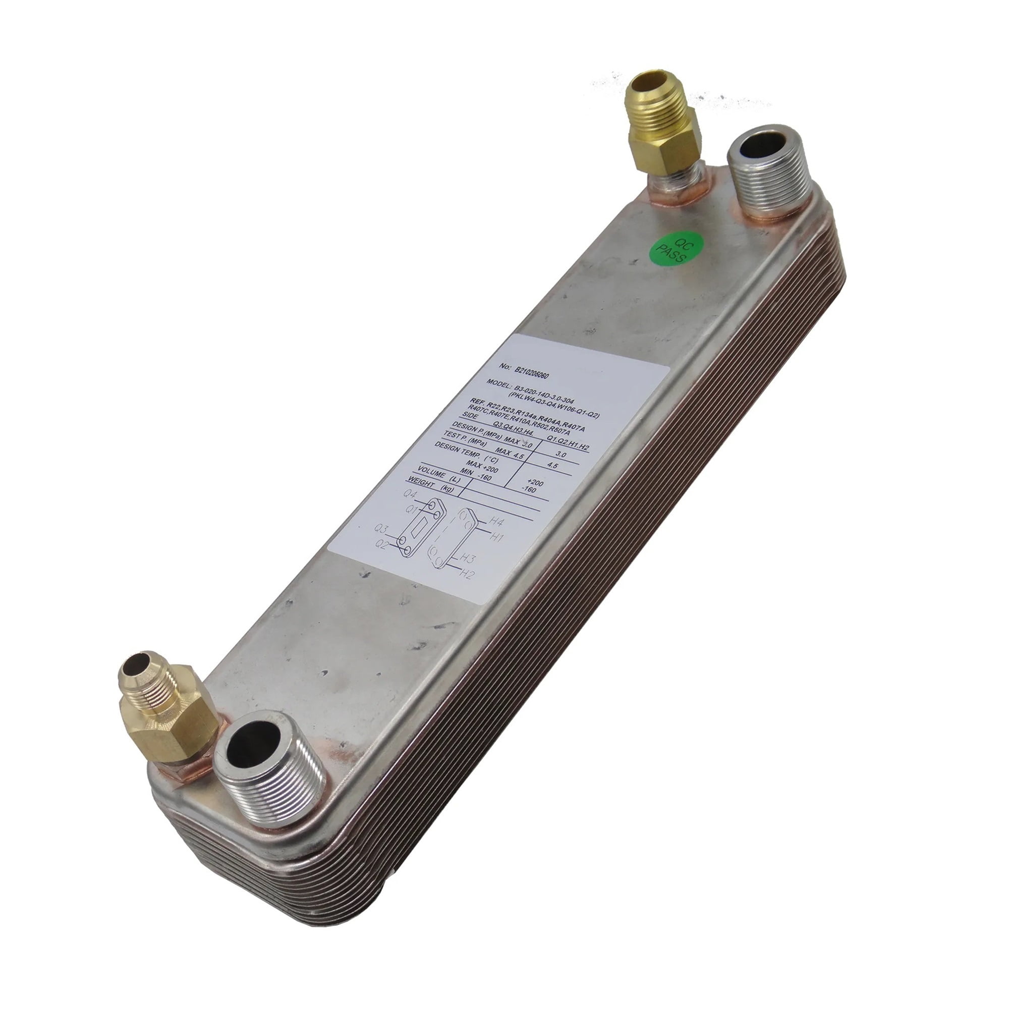 7.5KW Copper Brazed Stainless Steel PHE As Eator In Thermo Heat Pumps ...