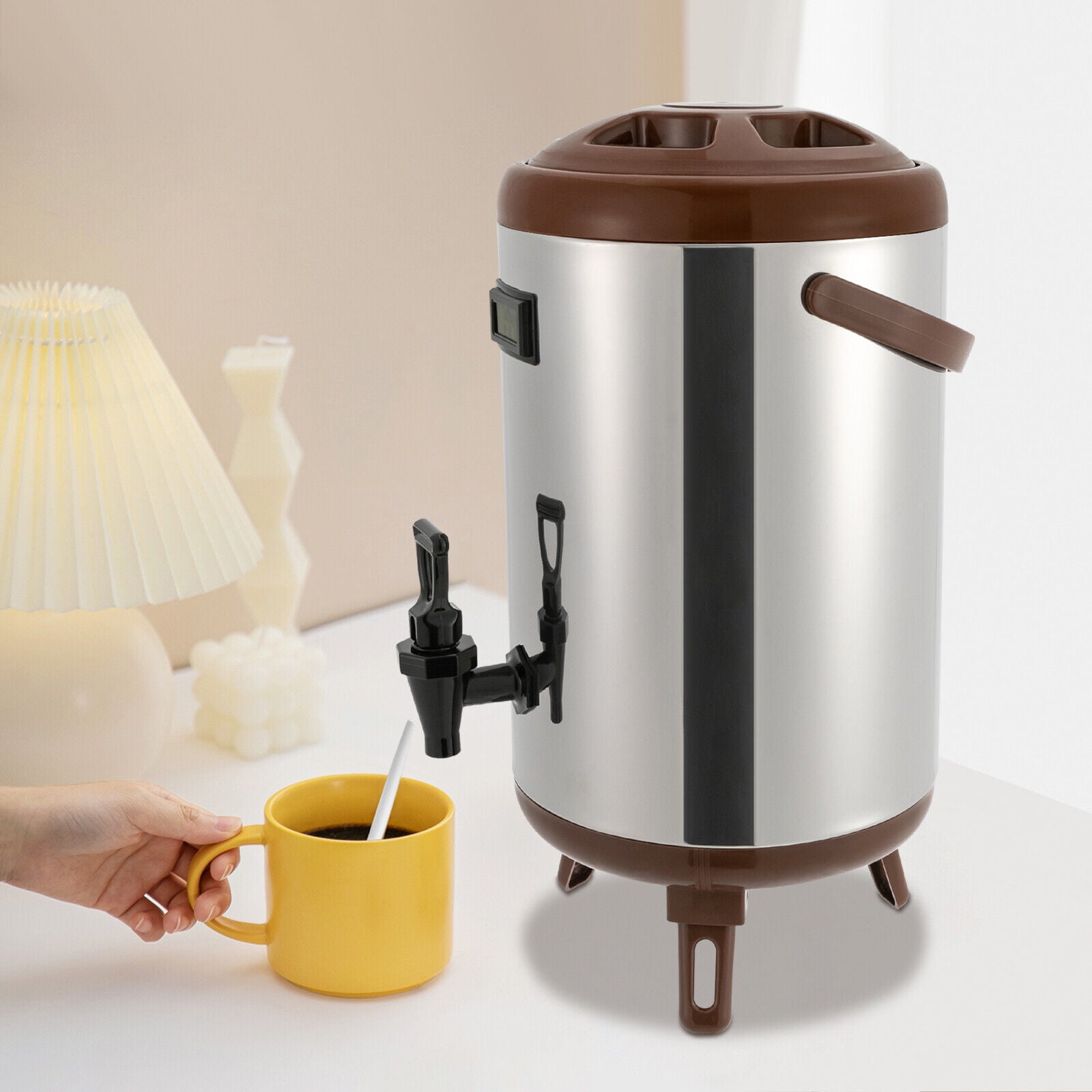 Stainless Steel Drink Cooler 6.6 Gal Stainless Steel Beverage Dispenser ...