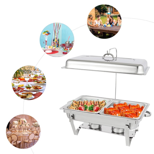 7.5L Catering Chafing Dish Food Warmer Buffet Heat Tank Stainless Steel ...