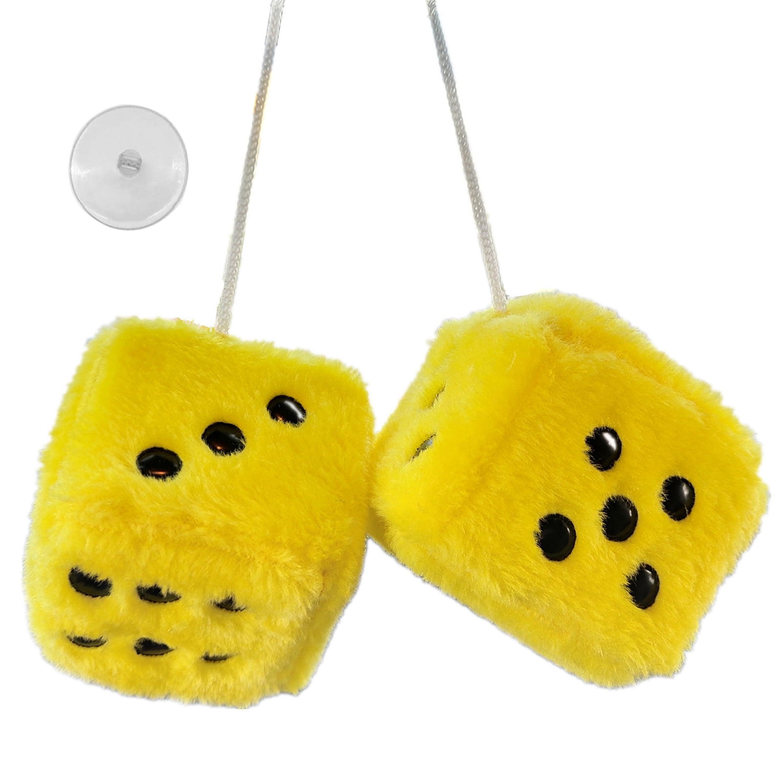 7.5cm Car Furry Pair of Retro Square Plush with Dots for Car Interior ...