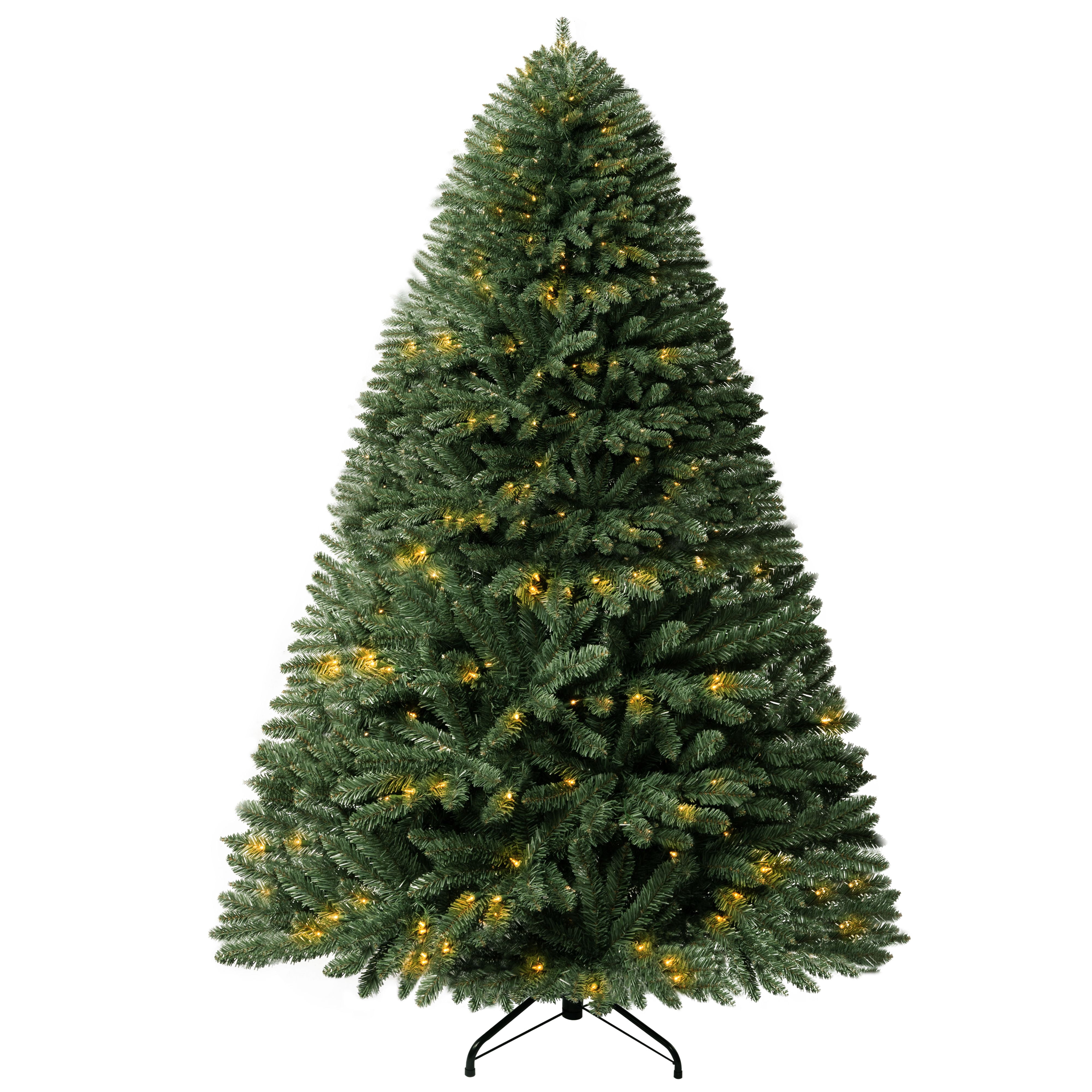7.5ft Christmas Tree with Lights, Prelit with Foot Pedal, 1717 Branch ...