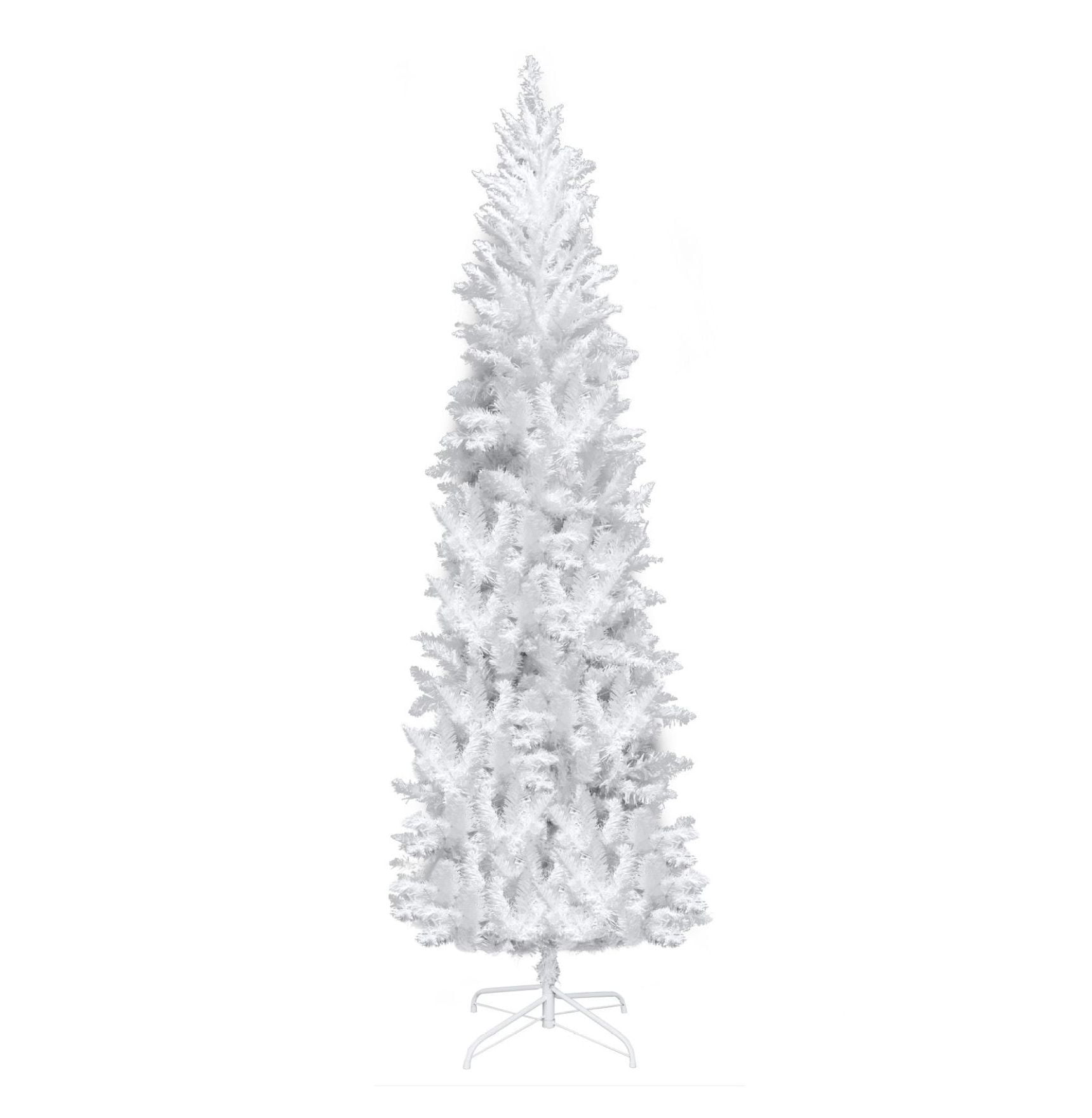 7.5ft Flocking Tied Light Tree - White, 1050 Tips - Realistic PVC Tree ...