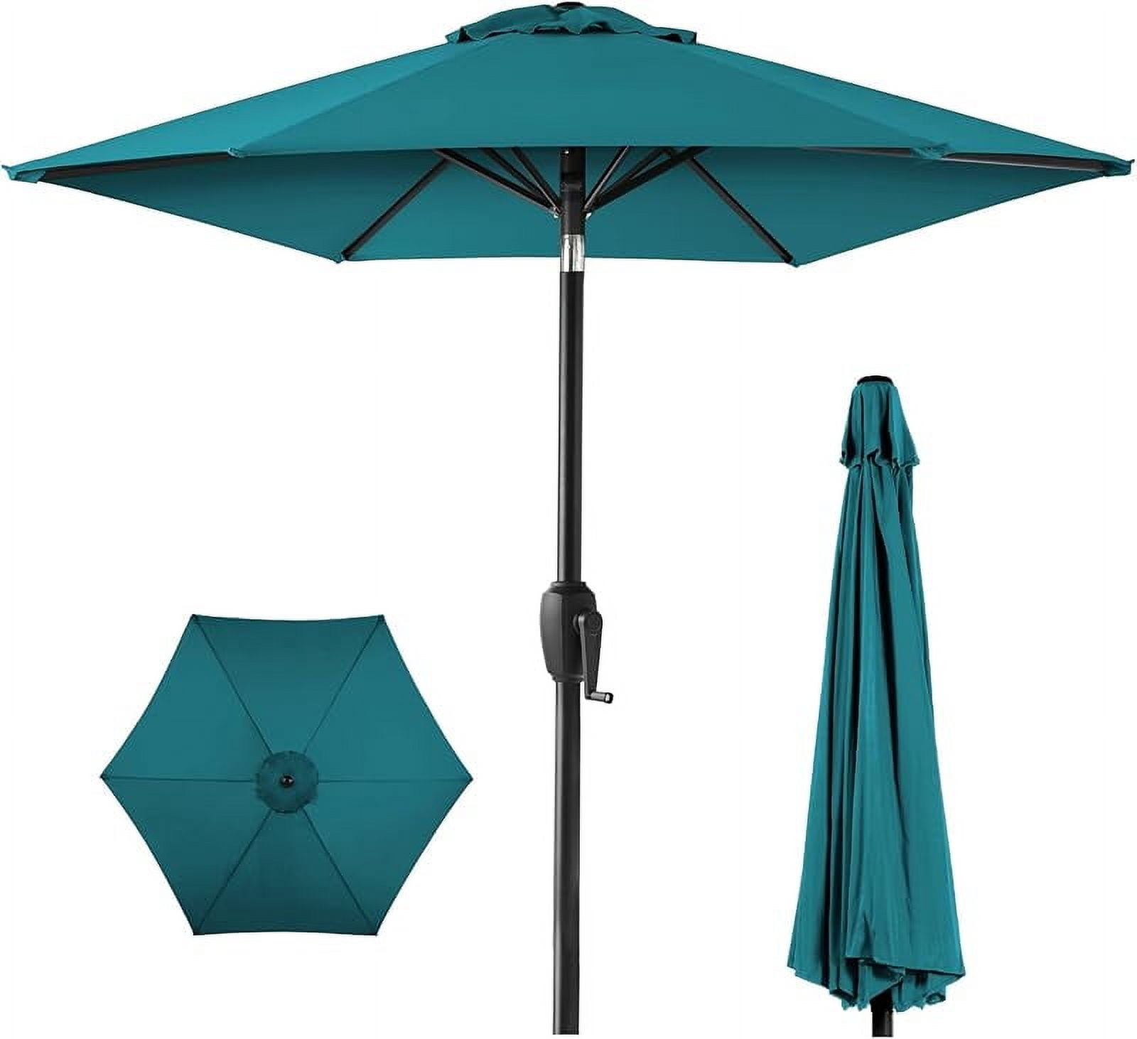 7.5ft Heavy-Duty Round Outdoor Market Table Patio Umbrella w/Steel Pole ...