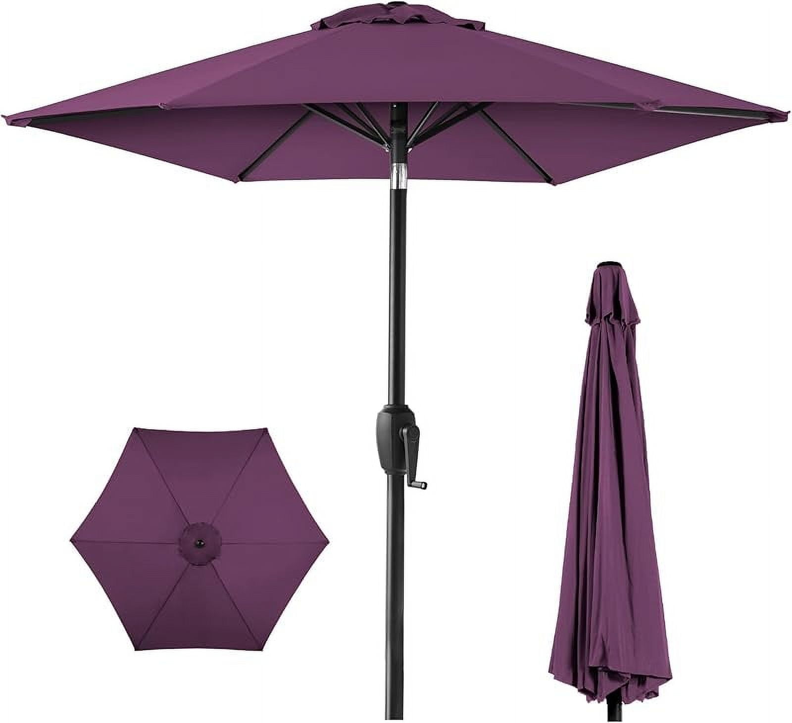 7.5ft Heavy-Duty Round Outdoor Market Table Patio Umbrella w/Steel Pole, Push Button Tilt, Easy ...