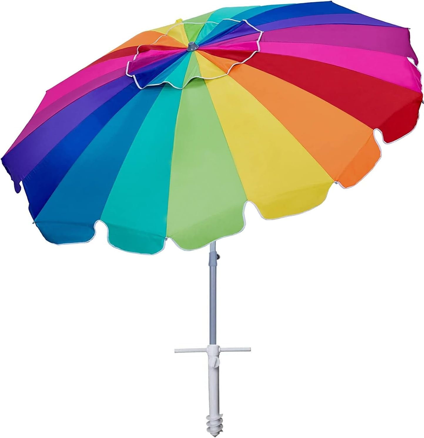 7.5ft Large Heavy Duty HIGH Wind Beach Umbrella with sand anchor & Tilt ...