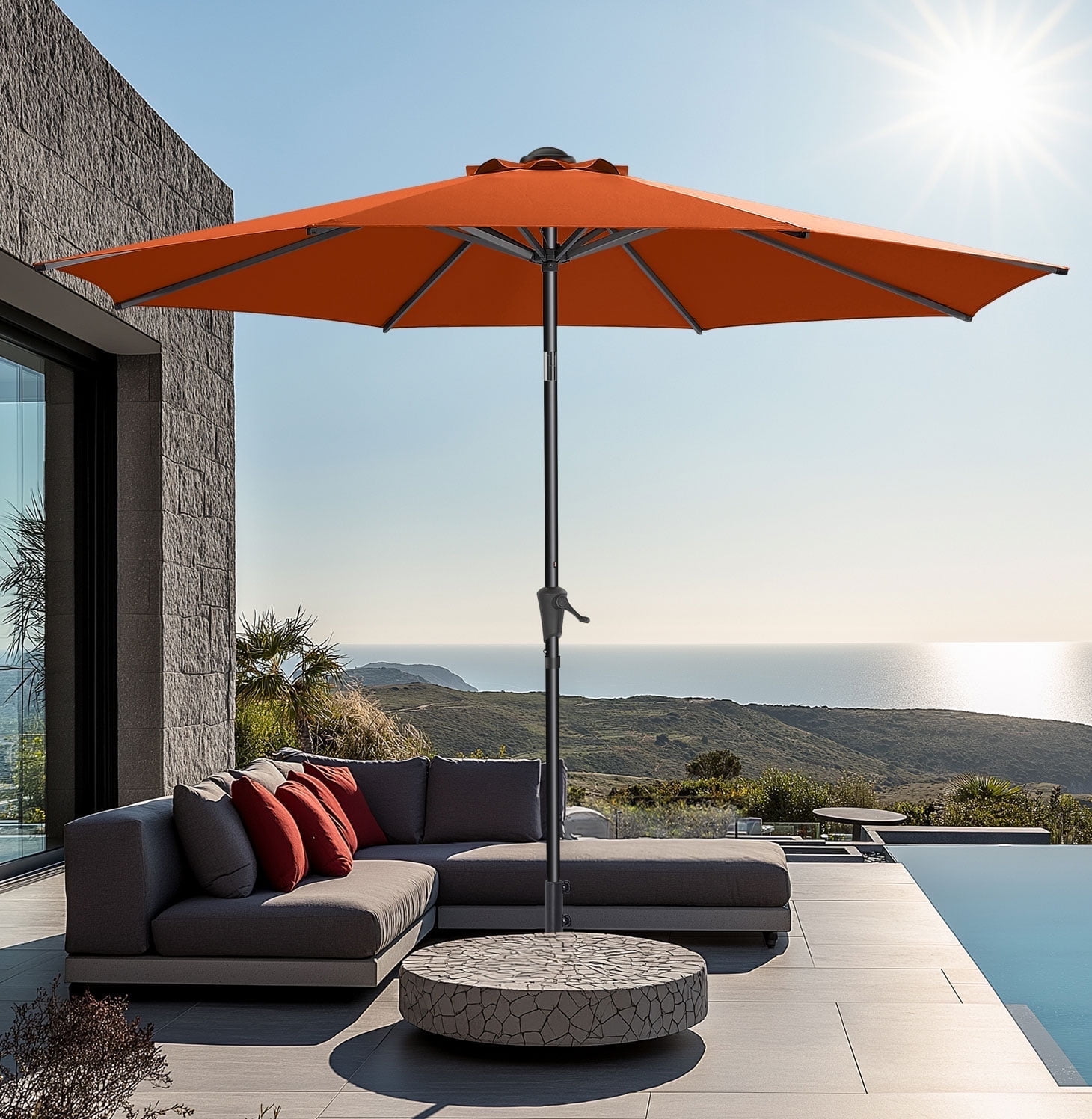HOMSHADE 7.5ft Outdoor Patio Umbrella, Sunproof Fabric, UV Protection ...