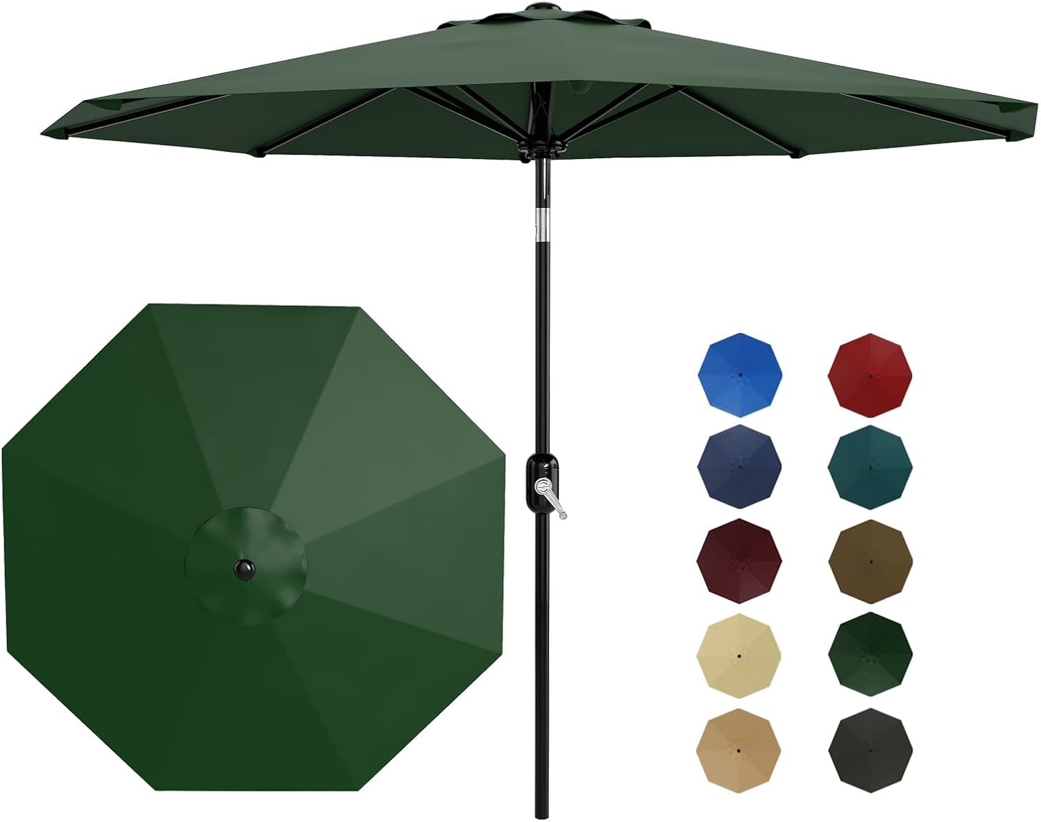 7.5ft Outdoor Patio Umbrella, UV Protection, Adjustable Tilt, Crank ...