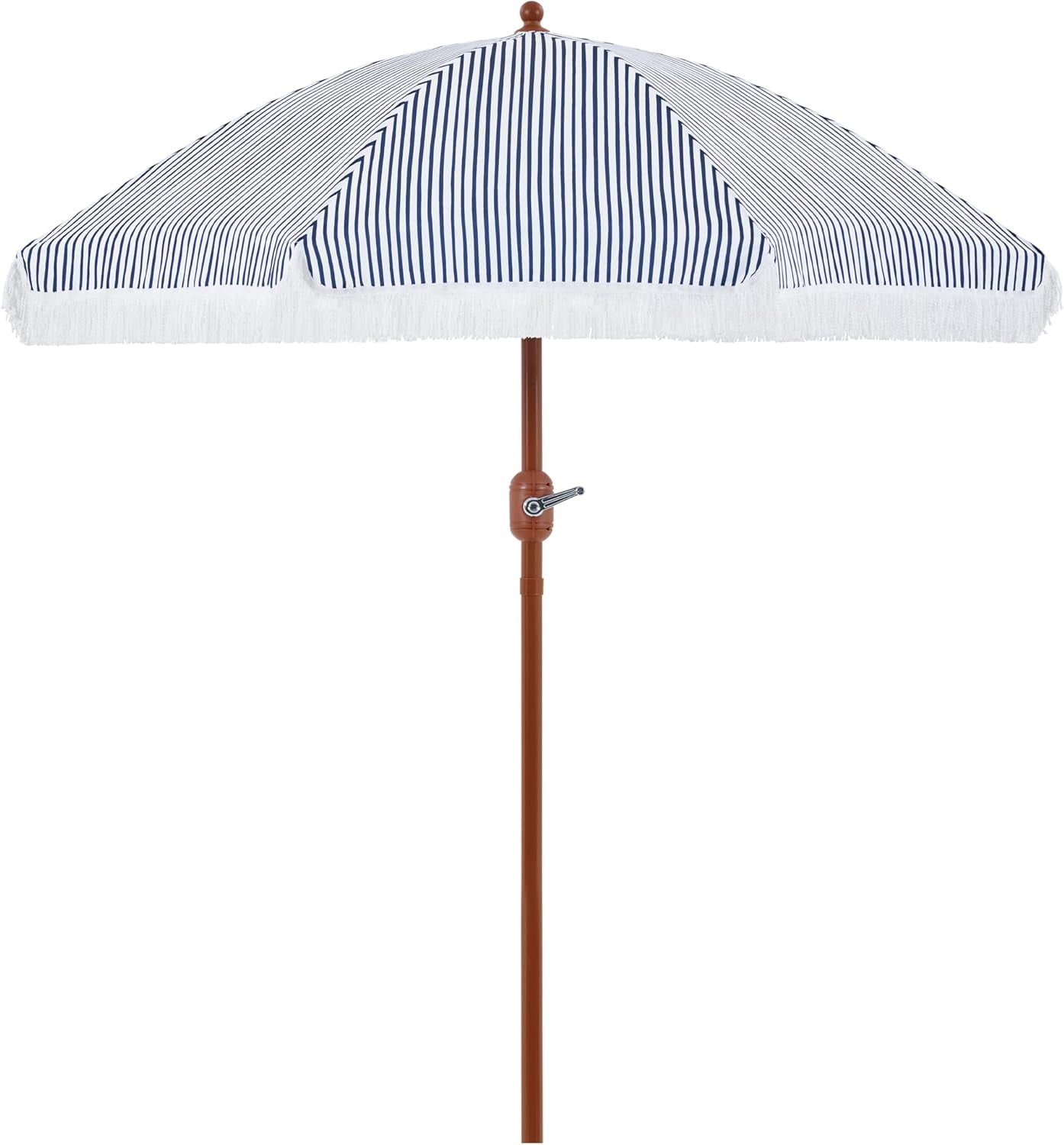 7.5ft Patio Umbrella with Tassels, Fringe Portable Beach Umbrella ...