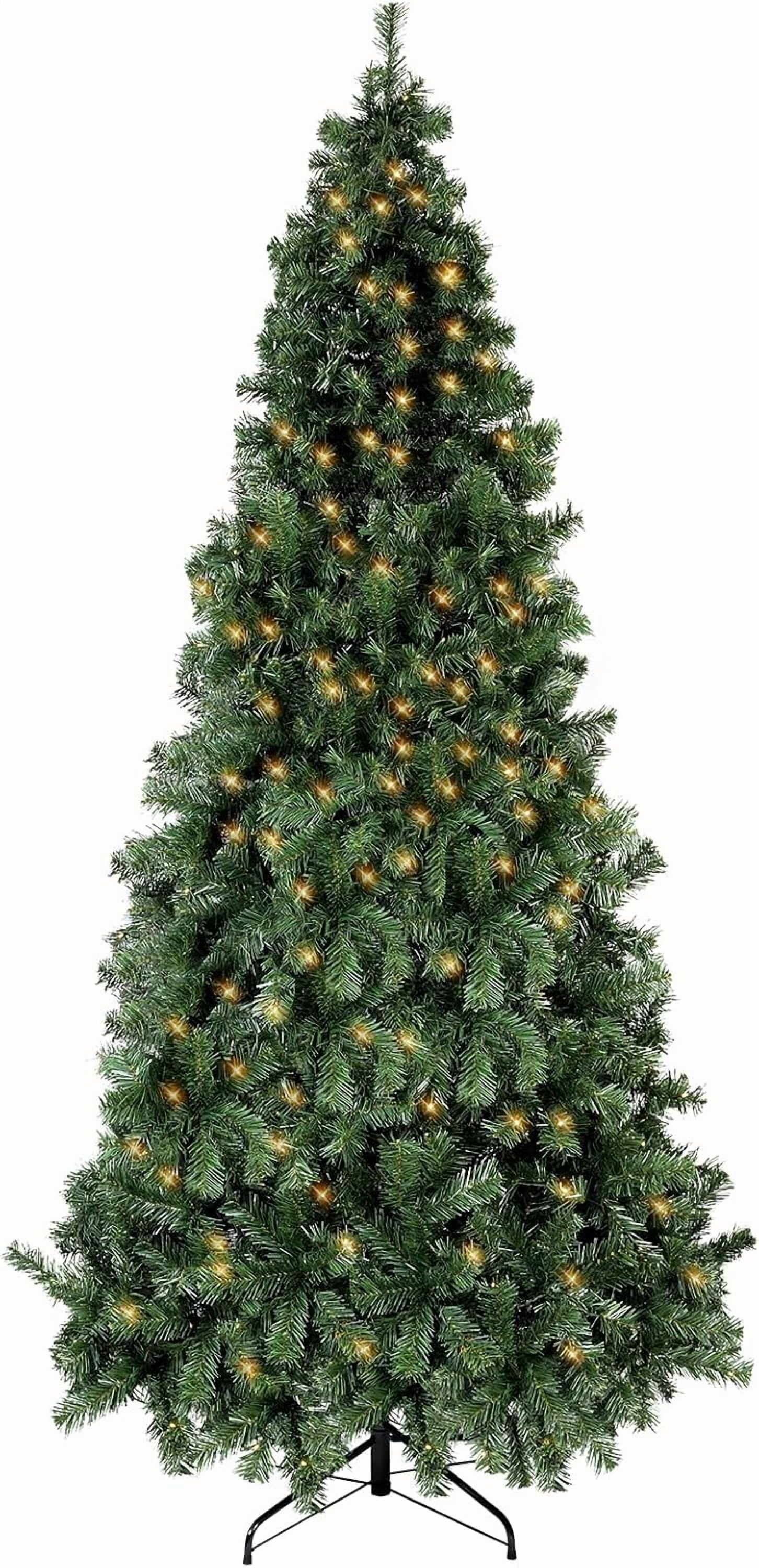 7.5ft Pre-Lit Artificial Holiday Christmas Spruce Tree for Home, Office ...