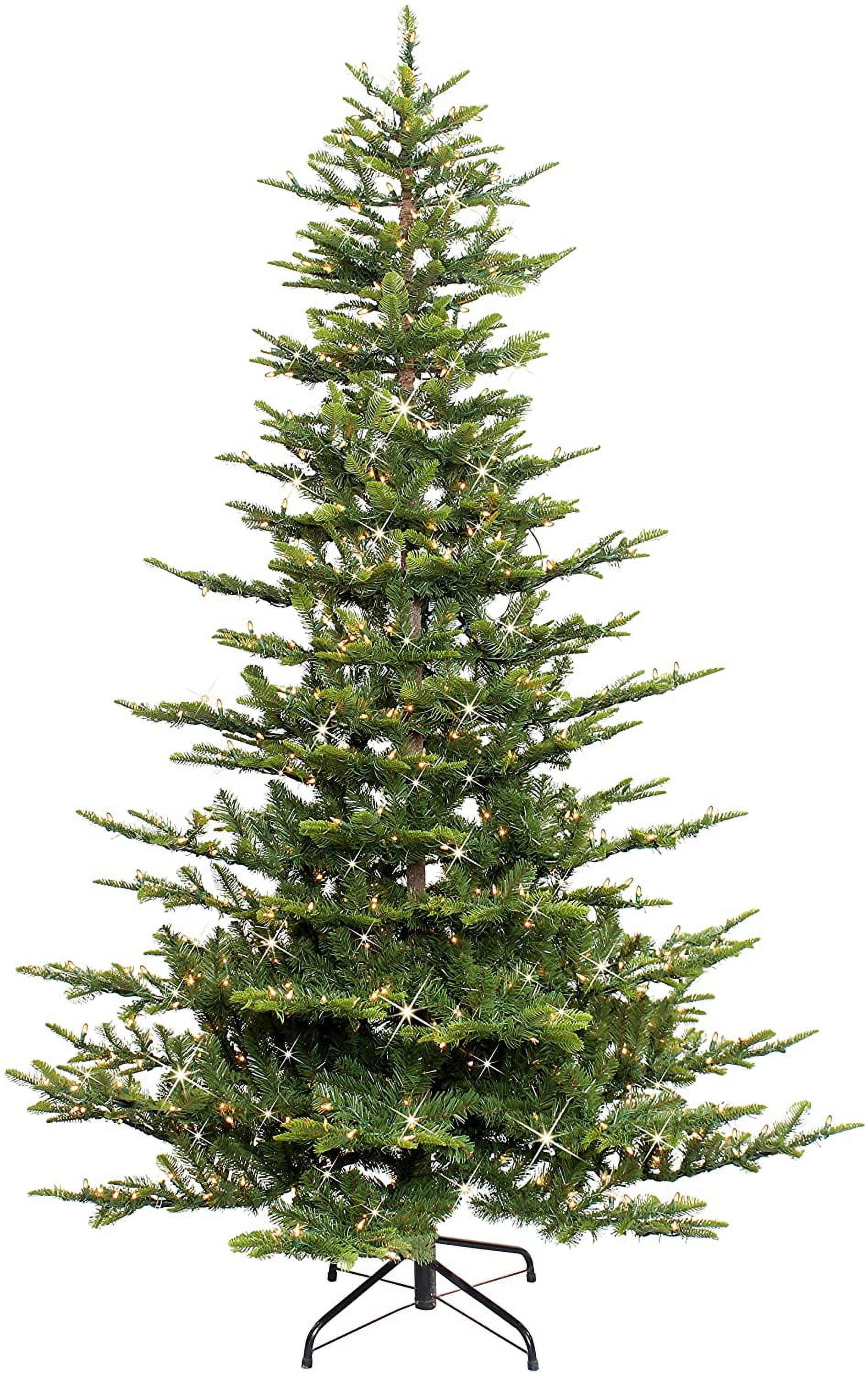7.5ft Pre-Lit Artificial Slim Aspen Noble Fir Christmas Tree with 700 ...