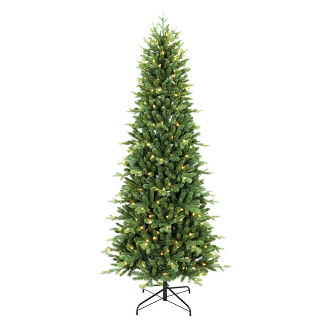7.5ft. Pre-Lit Glenwood Slim Artificial Christmas Tree, Warm White LED ...