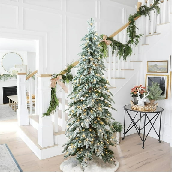 7.5ft Prelit Christmas Tree, Artificial Christmas Tree with 350 Warm ...