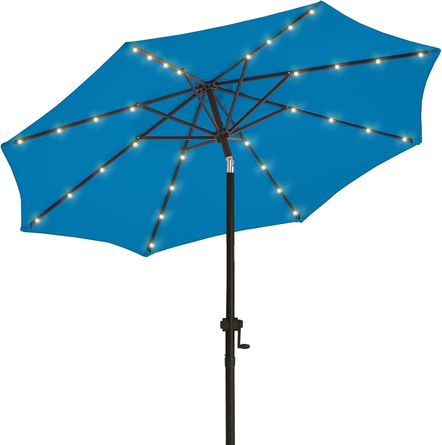 7.5ft Solar Led Patio Umbrella, Sturdy Outdoor Market Umbrella for Deck ...