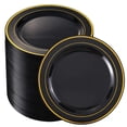 7.5inch Black Disposable Paper Plates, 100 Count, Salad Appetizer Party ...