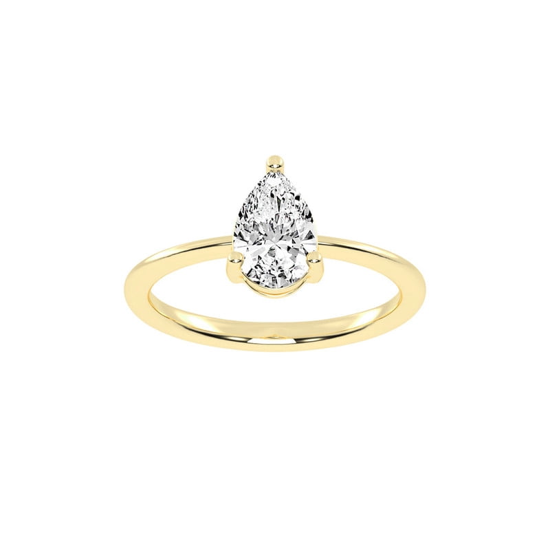 7*5mm Teardrop Solitaire Classic Ring Moissanite Sterling Silver ...