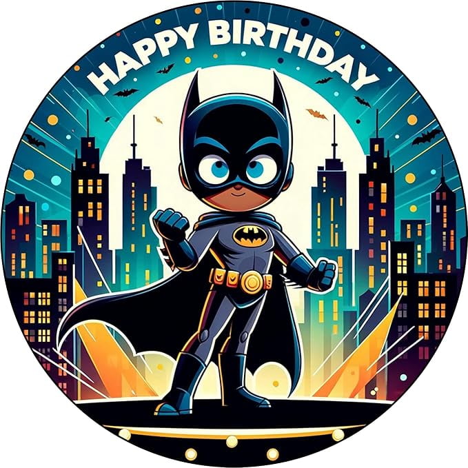 7.5x Inch Edible Cake Toppers – Bat-ma Themed Birthday Party Collection ...