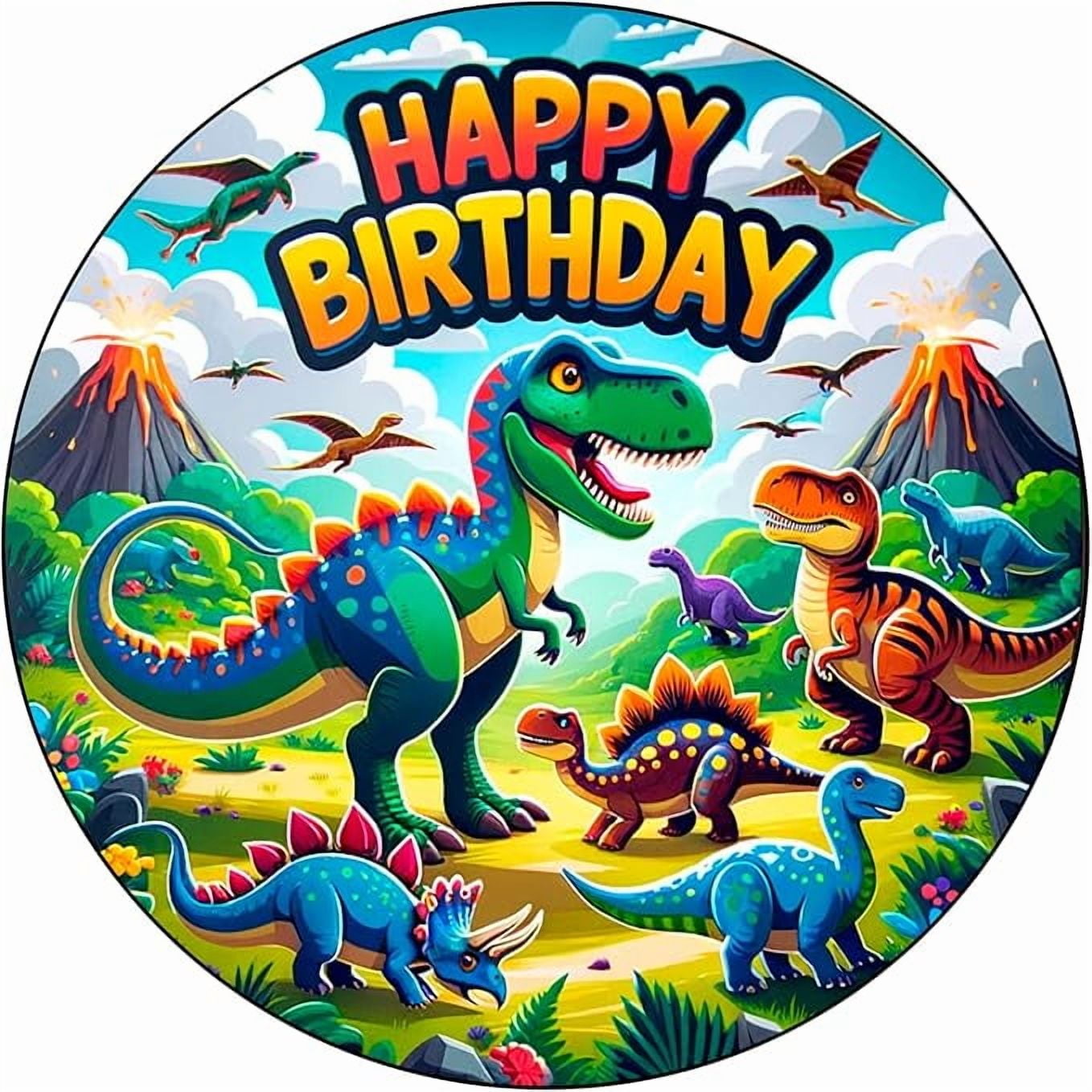 7.5x Inch Edible Cake Toppers – Dinosuar Themed Birthday Party ...