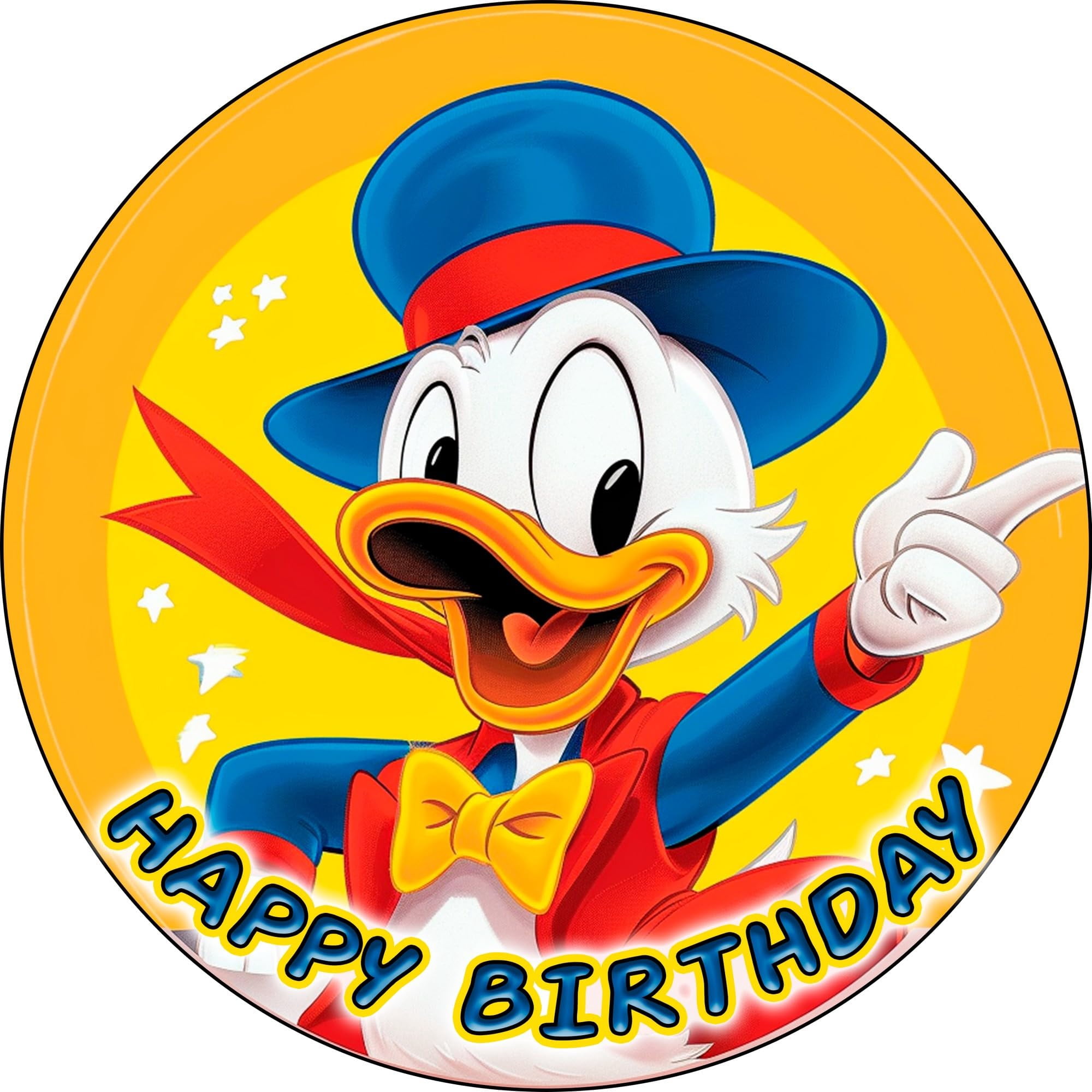 7.5x Inch Edible Cake Toppers – Duck D Themed Birthday Party Collection ...