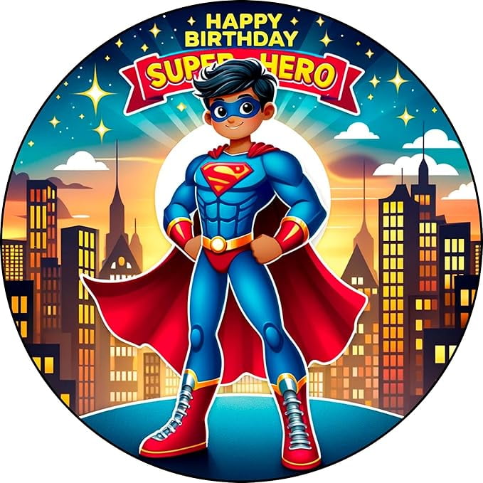 7.5x Inch Edible Cake Toppers – Hero Power Themed Birthday Party ...