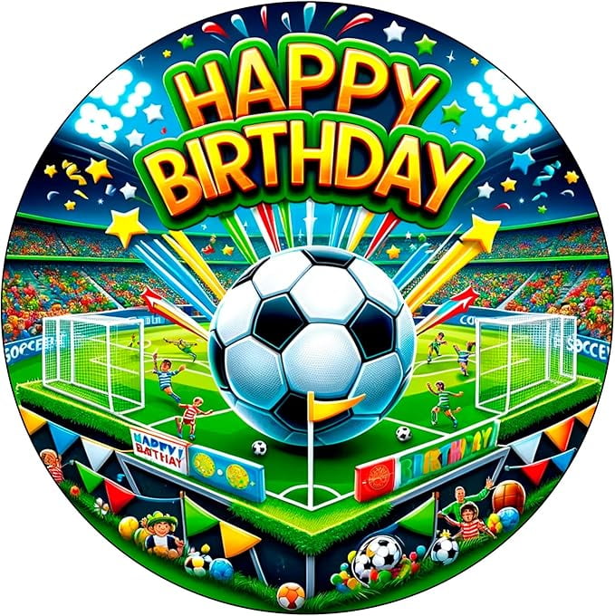 7.5x Inch Edible Cake Toppers – Soccer Themed Birthday Party Collection ...