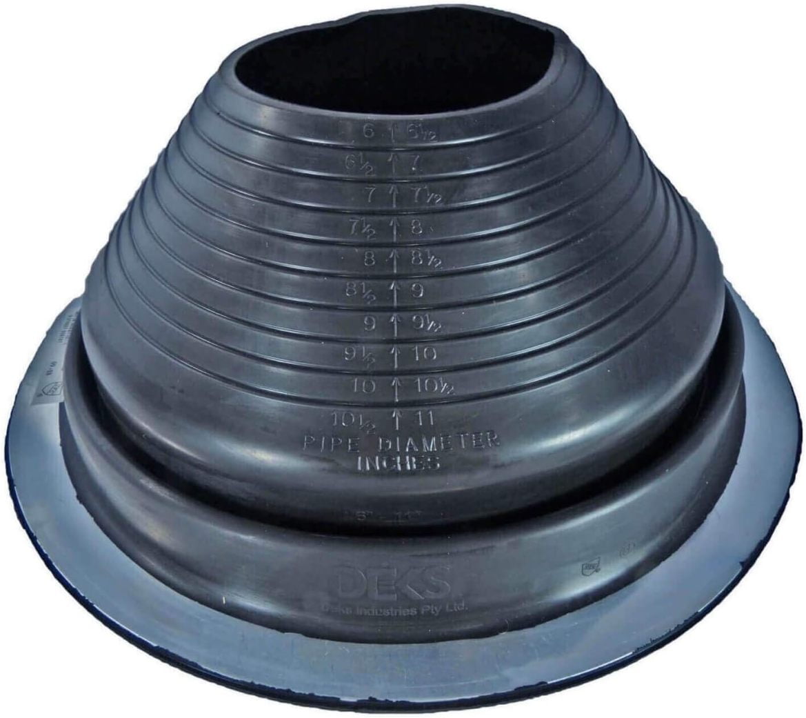 #7 (6"- 11") Round Black EPDM Flexible Pipe Flashing, Roof Jack, Pipe ...