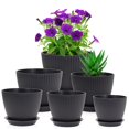 7/6.2/5.5/5/4.5/4 inch Plant Pots, 6 Pack Flower Pots for Small Indoor ...