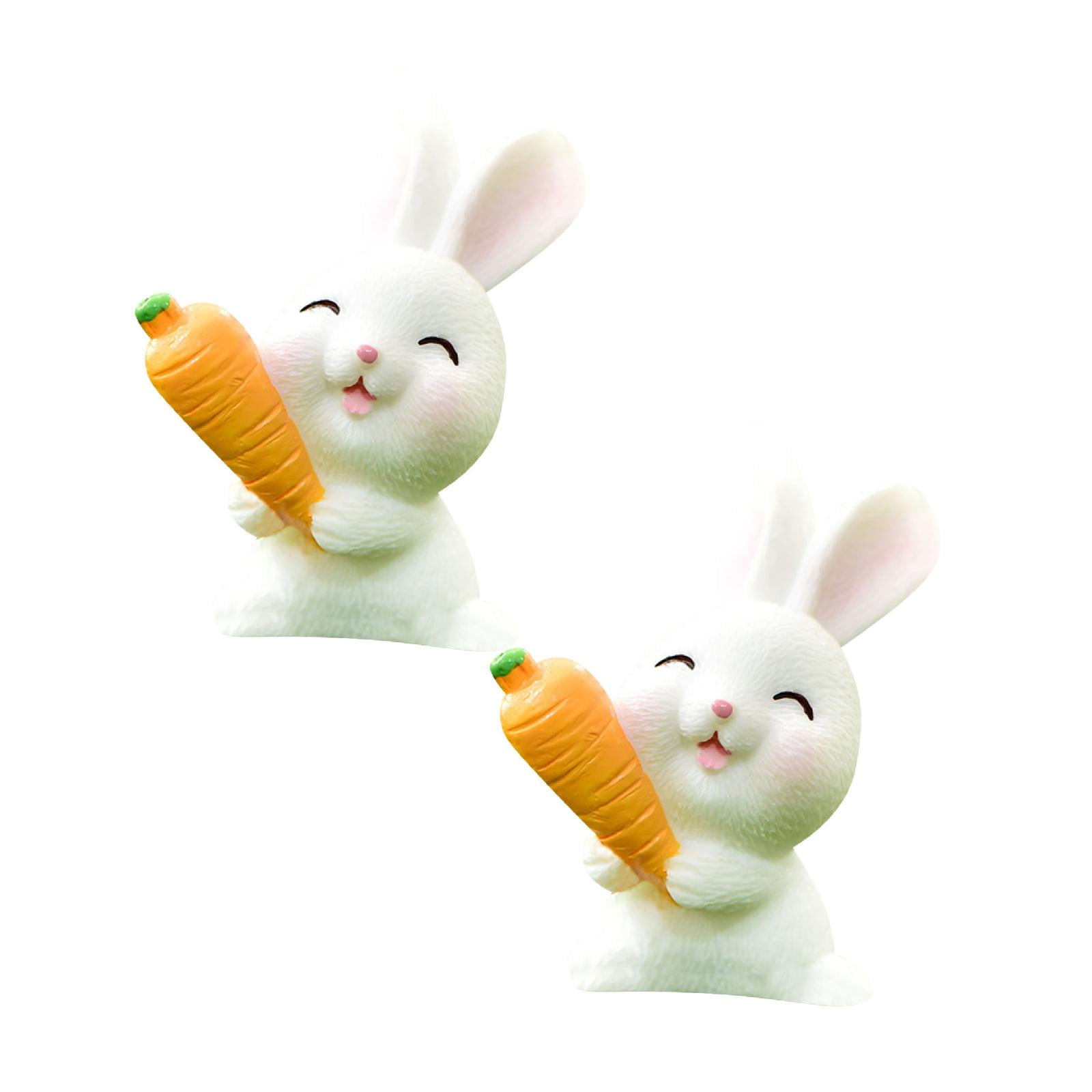7/6/5/4/2/1 Pack Rabbit Figures Cake Topper, Easter Mini Bunny Cupcake ...
