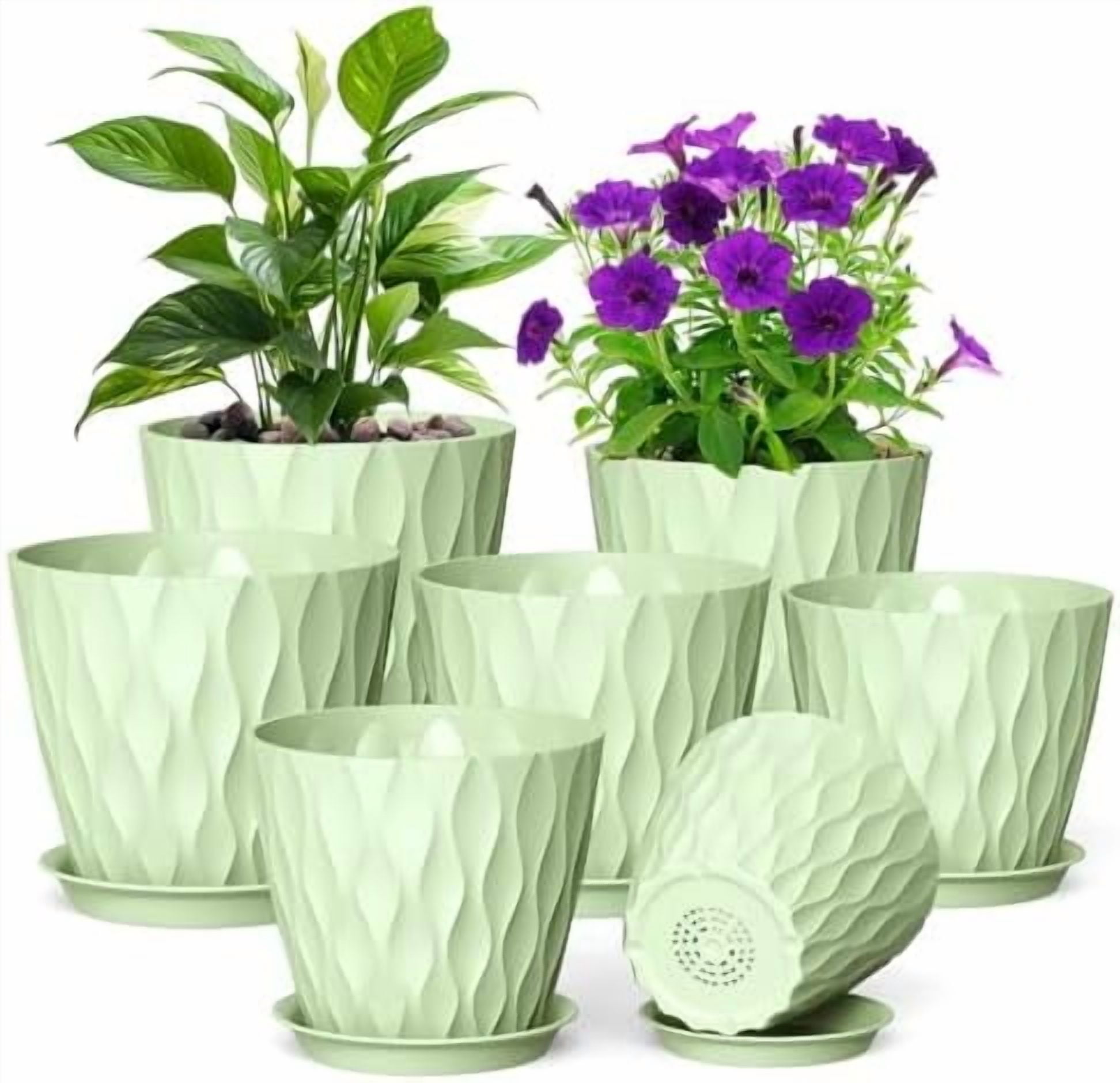 7/6.5/6/5.5/5/4.5/4 inch Plant Pots for Indoor Outdoor Plants, 7 Pack ...