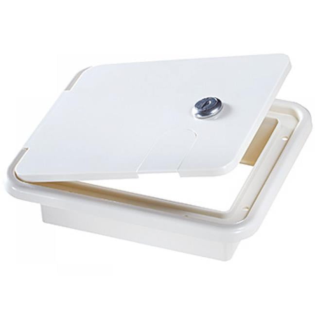 7.6 x 6.5 x 2 in. Rectangular Locking Cable Hatch, Polar White ...