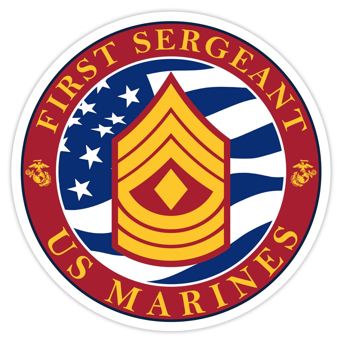 7.62 Design E-8 First Sergeant 3.5" U.S. Marine Corps Rank Decal ...