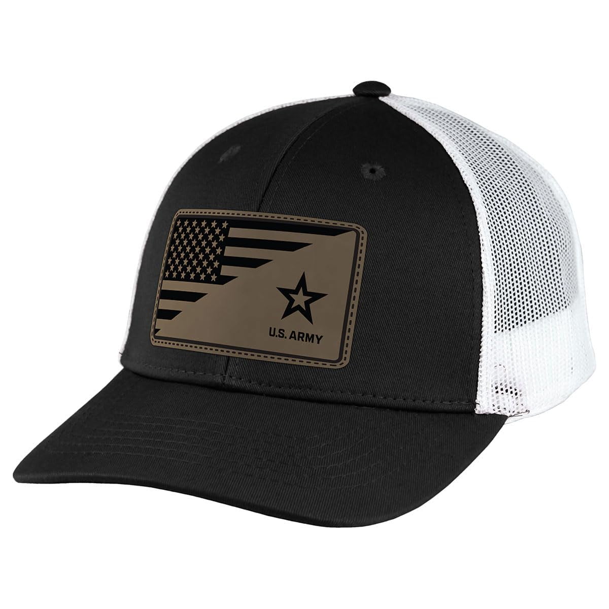 7.62 Design U.S. Army Split Flag Patch Trucker Cap Black/White ...