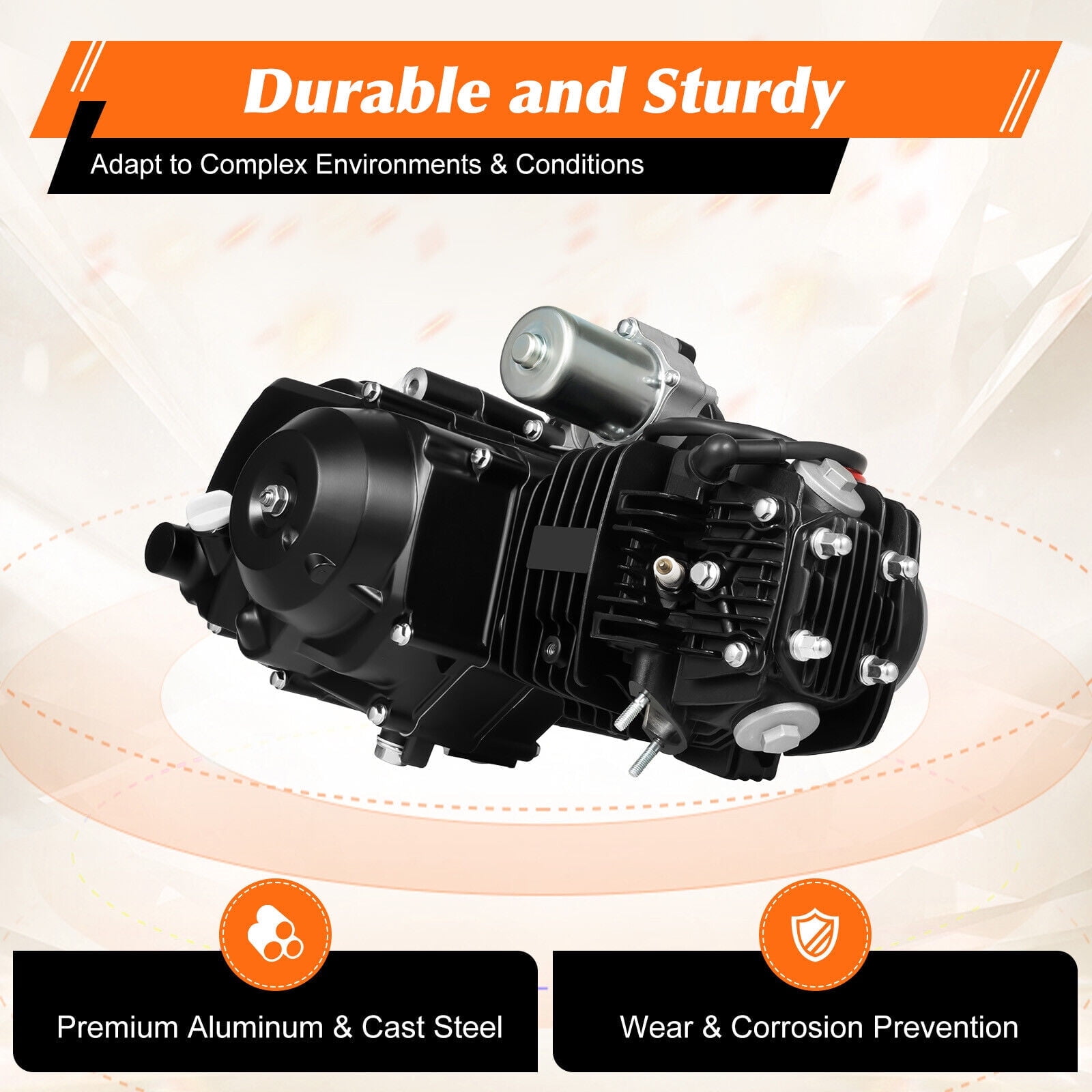 7.64HP 4-Stroke ATV Engine Motor Semi-Auto w/Reverse Electric Start For GO Karts 7500rpm ...