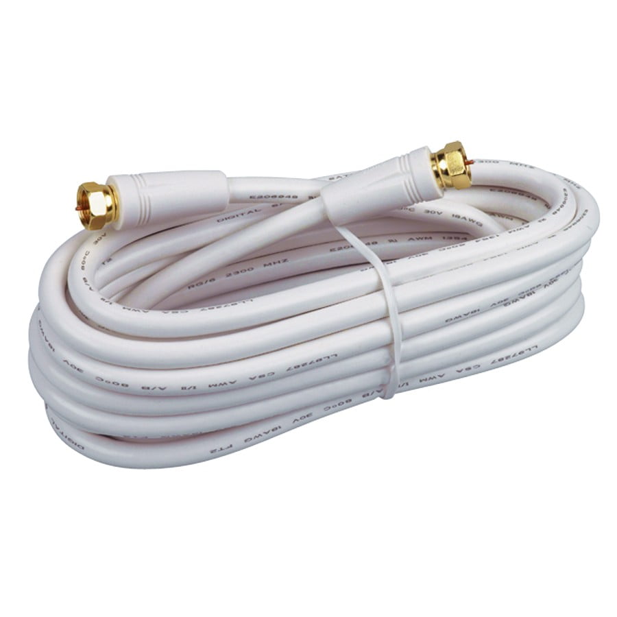 7.6M/25' RG6 White Indoor/Outdoor Coax Cable, with Connector - Walmart.com